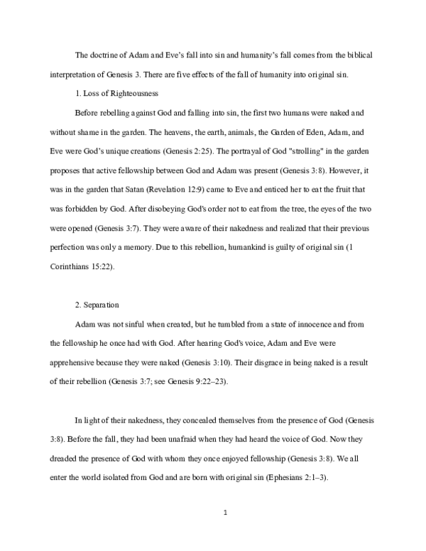 (DOC) Genesis 3 - The Fall
