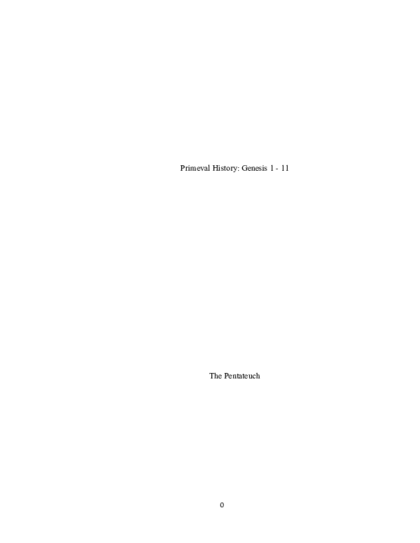 (DOC) Genesis Primeval History