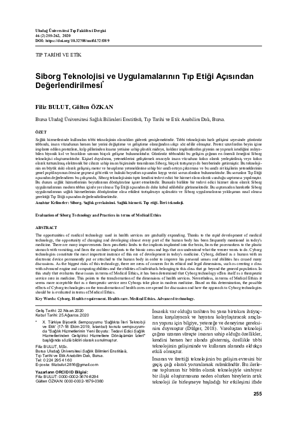 (PDF) 255 TIP TARİHİ VE ETİK