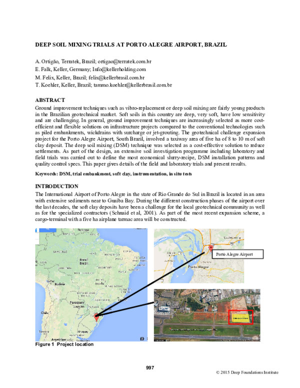 (PDF) DEEP SOIL MIXING TRIALS S AT PORTO ALEGRE AIRPORT, BRAZIL L