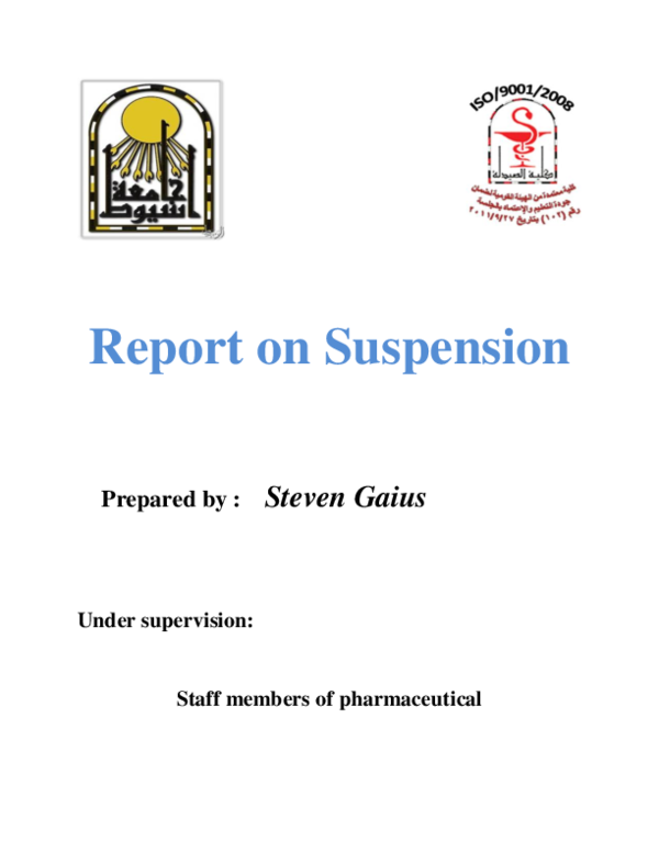 (PDF) Report on Suspension