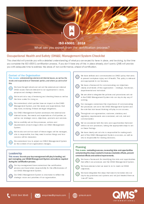 (PDF) Product Checklist ISO 45001