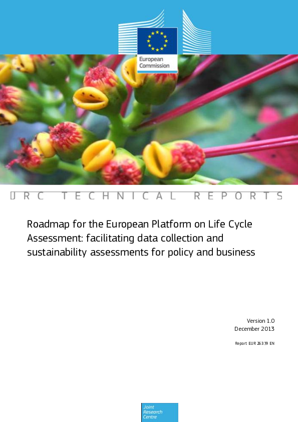 (PDF) Roadmap for the European Platform on Life Cycle Assessment ...