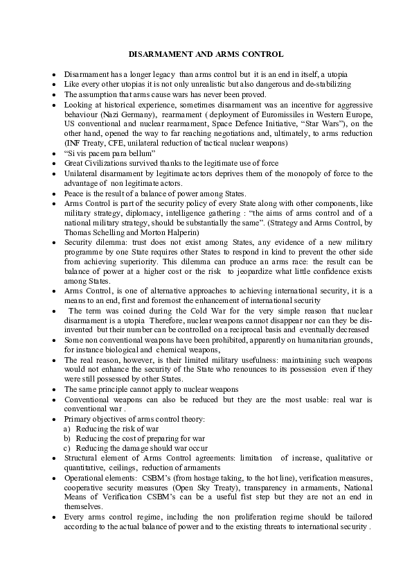 (DOC) Disarmament and Arms Control | Emanuele Farruggia - Academia.edu