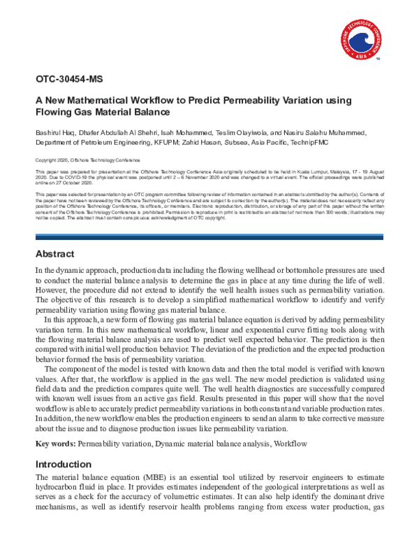 (PDF) A New Mathematical Workflow to Predict Permeability Variation ...