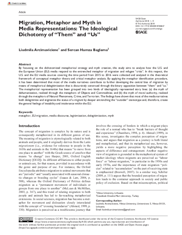(PDF) Migration, Metaphor and Myth in Media Representations: The ...