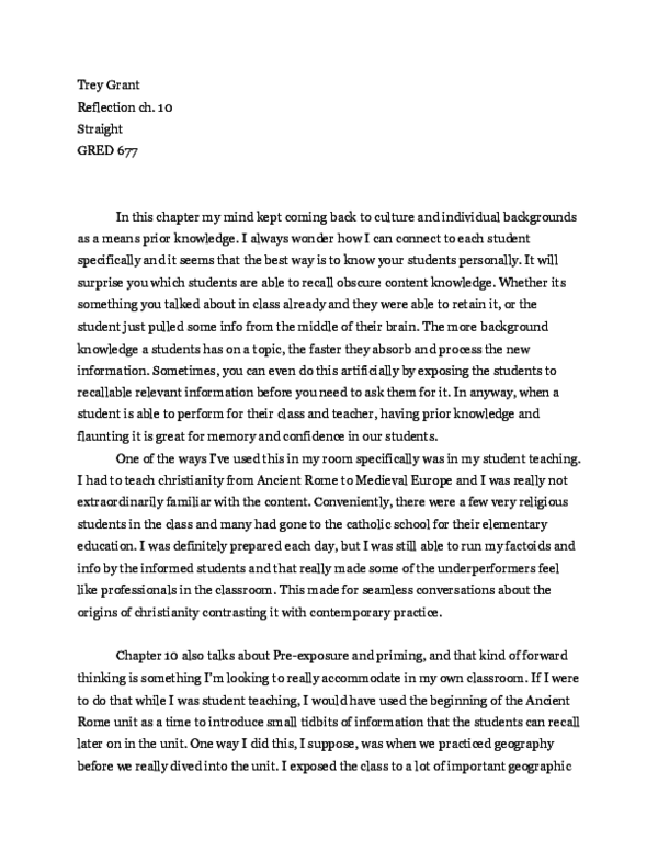 (PDF) Reflection chapter