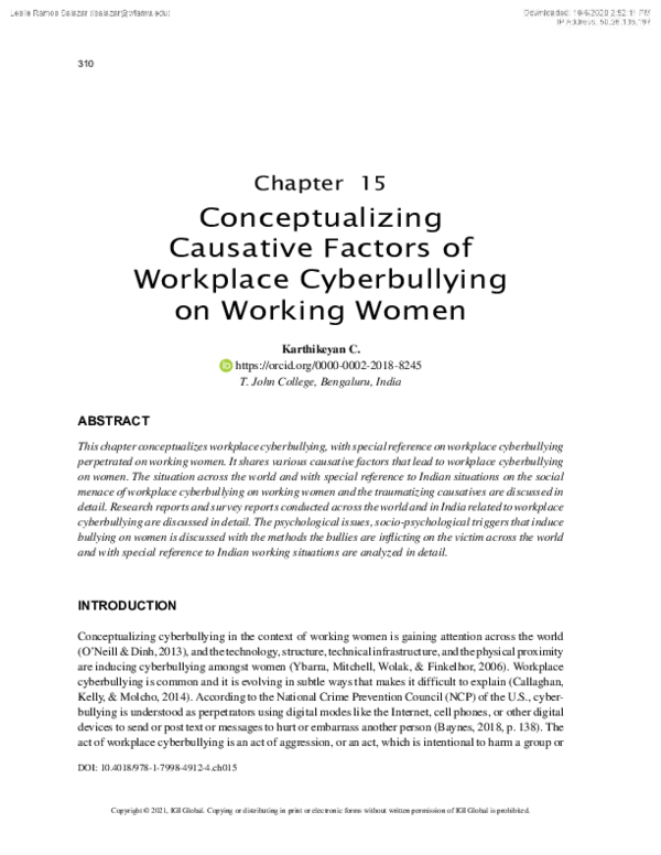 PDF Conceptualizing Causative Factors Of Workplace Cyberbullying On Working Women DR C pdf-conceptualizing-causative-factors-of-workplace-cyberbullying-on-working-women-dr-c