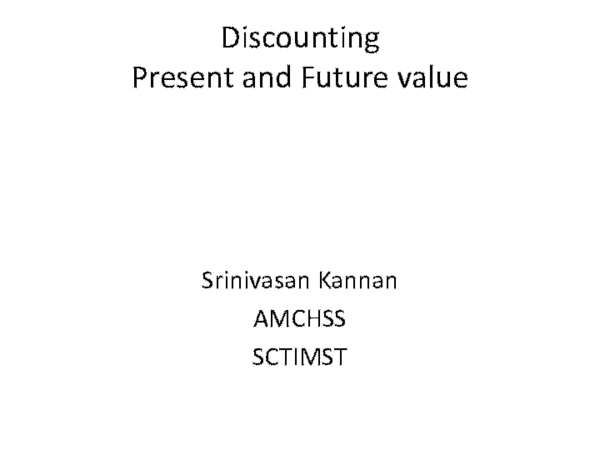 (PDF) Discounting Present and Future value