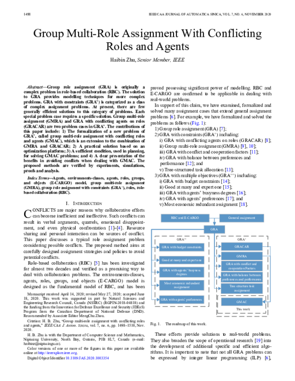 (PDF) Group Multi-Role Assignment With Conflicting Roles and Agents