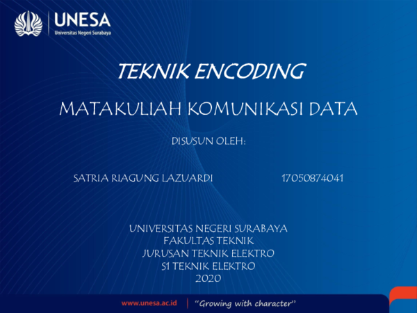 (PDF) TEKNIK ENCODING MATAKULIAH KOMUNIKASI DATA