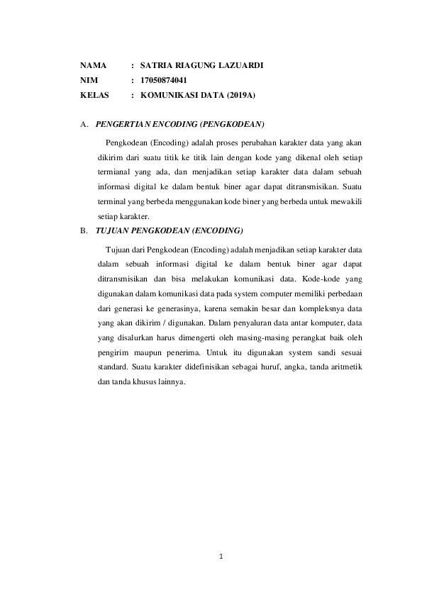 (PDF) TEKNIK ENCODING - KOMUNIKASI DATA