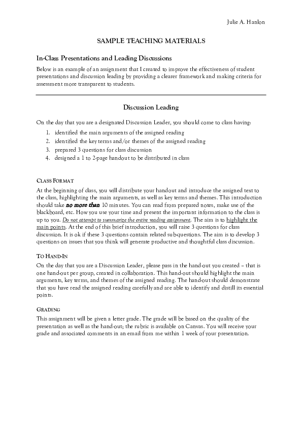 (PDF) Various Sample Teaching Materials