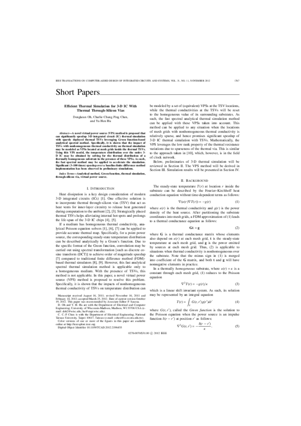 Pdf Efficient Thermal Simulation For 3 D Ic With Thermal Through Silicon Vias