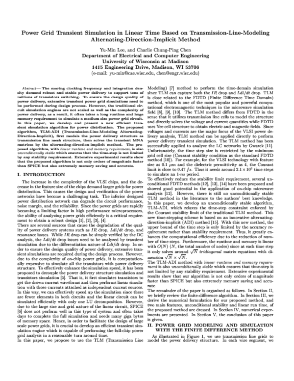 (PDF) The power grid transient simulation in linear time based on 3-D ...