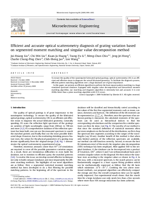 (PDF) Efficient and accurate optical scatterometry diagnosis of grating ...