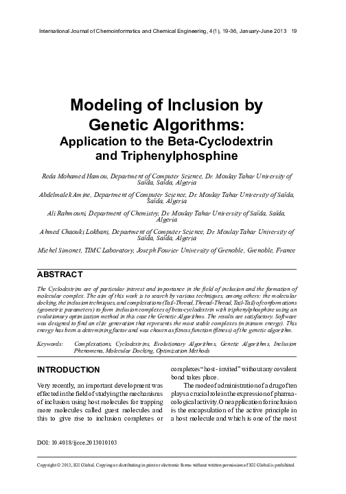 (PDF) Modeling of Inclusion by Genetic Algorithms