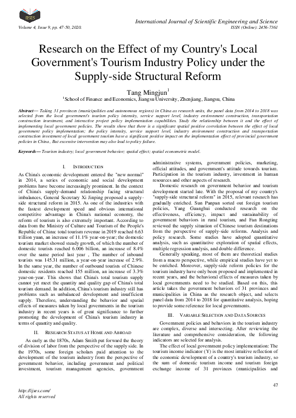 (PDF) Research on the Effect of my Country's Local Government's Tourism ...