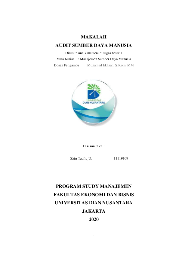 (PDF) MAKALAH AUDIT SUMBER DAYA MANUSIA