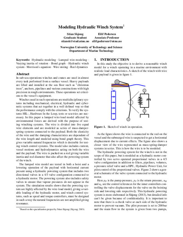 (PDF) Modeling Hydraulic Winch System 1