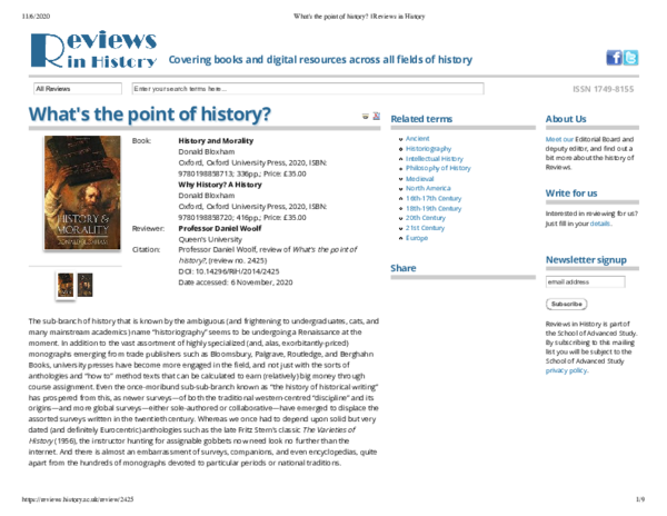(PDF) What's the point of history?