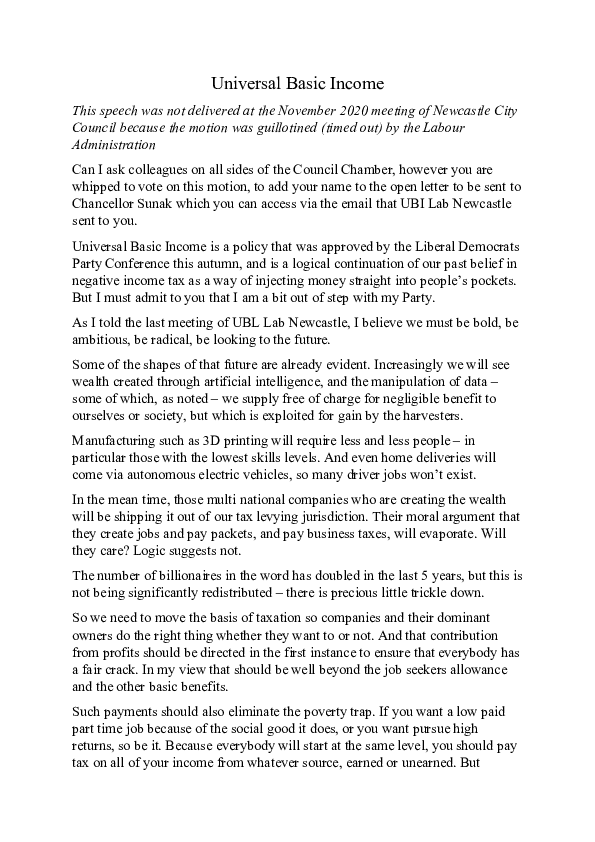 (DOC) Universal Basic Income