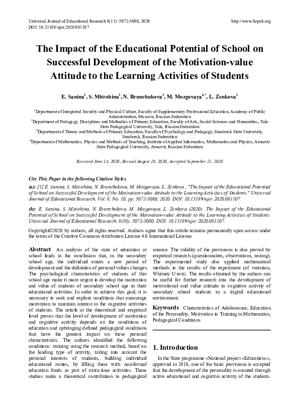 (DOC) FACTORS AFFECTING THE LEARNING BEHAVIORS OF STUDENTS | Marita G ...