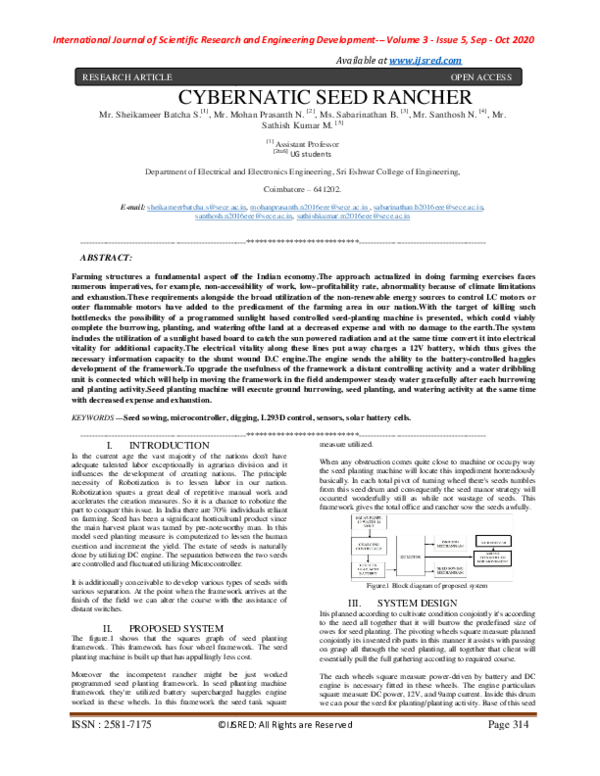 (PDF) Automated Solar-Powered Seed Planter for Sustainable Farming