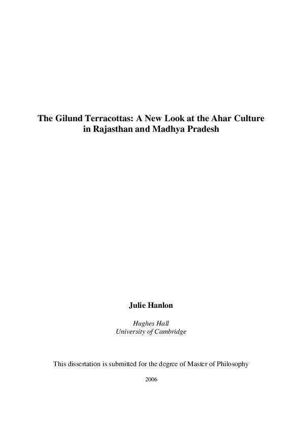 (PDF) The Gilund Terracottas: A New Look at the Ahar Culture in ...