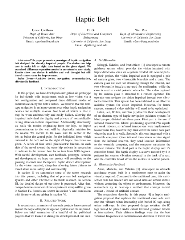(PDF) HAPTIC BELT