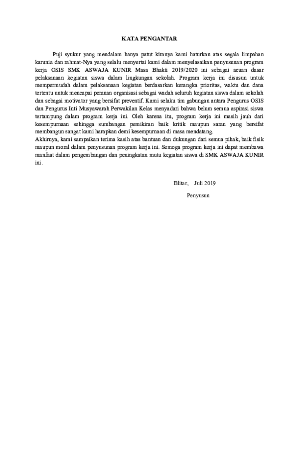 (DOC) PROGRAM KERJA OSIS