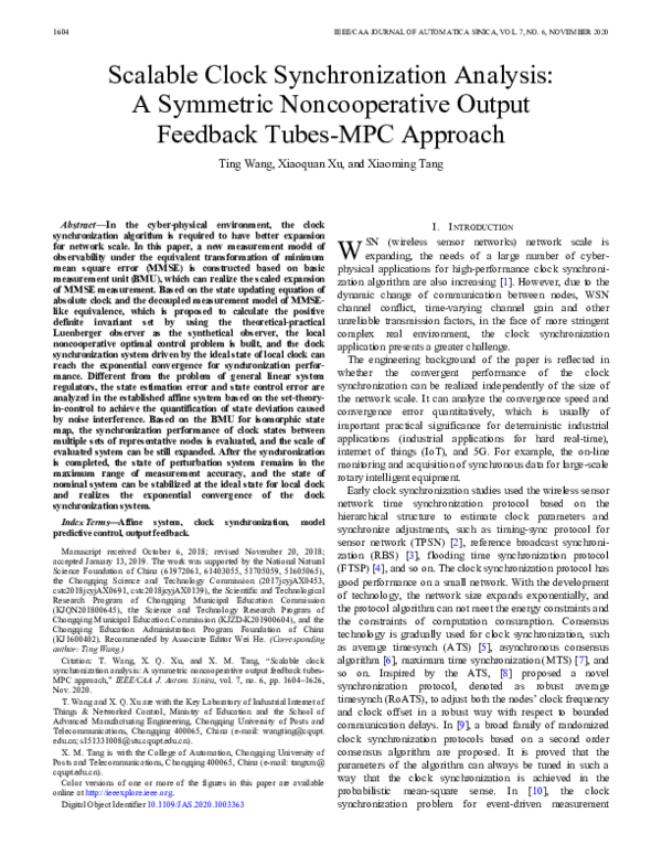 (PDF) Scalable Clock Synchronization Analysis: A Symmetric Noncooperative Output Feedback Tubes ...