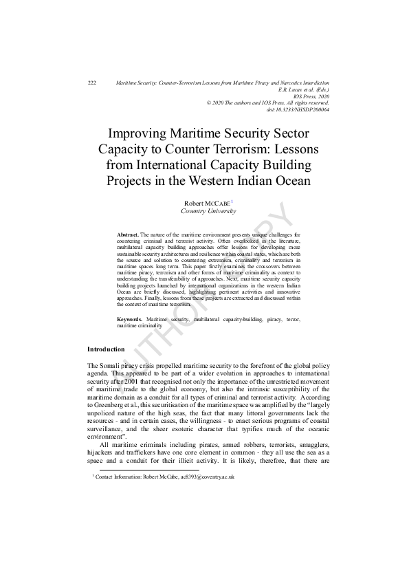 (PDF) Improving Maritime Security Sector Capacity to Counter Terrorism ...