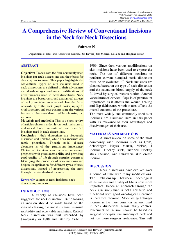 (PDF) A Comprehensive Review of Conventional Incisions in the Neck for ...