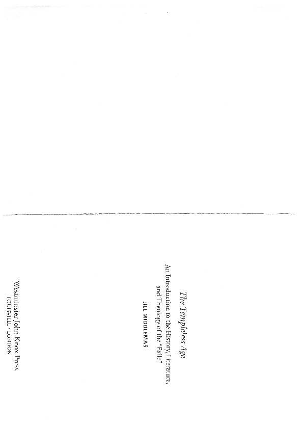 (PDF) The Templeless Age: An Introduction to the History, Literature ...