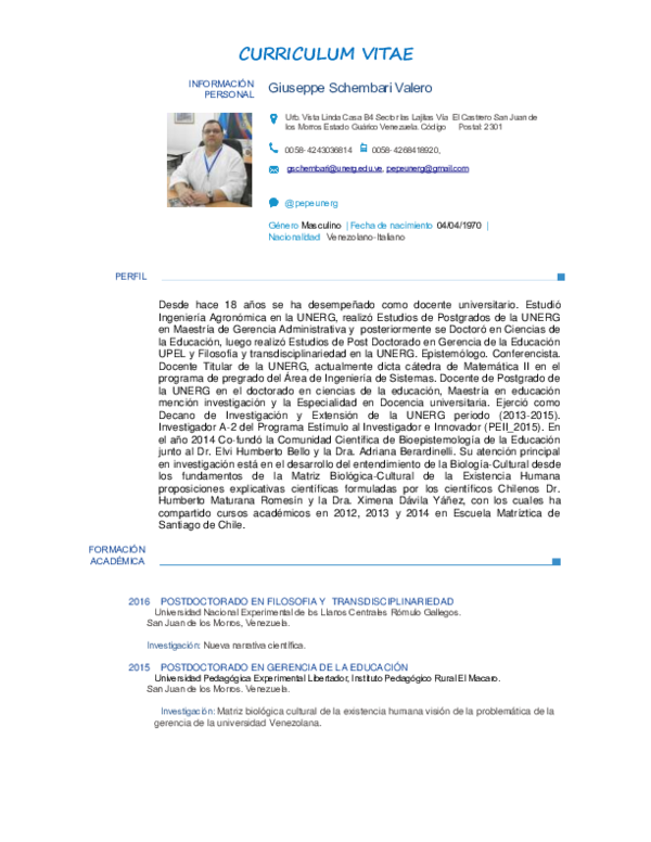 (PDF) CURRICULUM VITAE INFORMACIÓN PERSONAL Giuseppe Schembari Valero