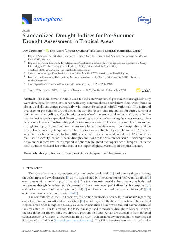 (PDF) Standardized Drought Indices for pre-summer drought assessment in ...