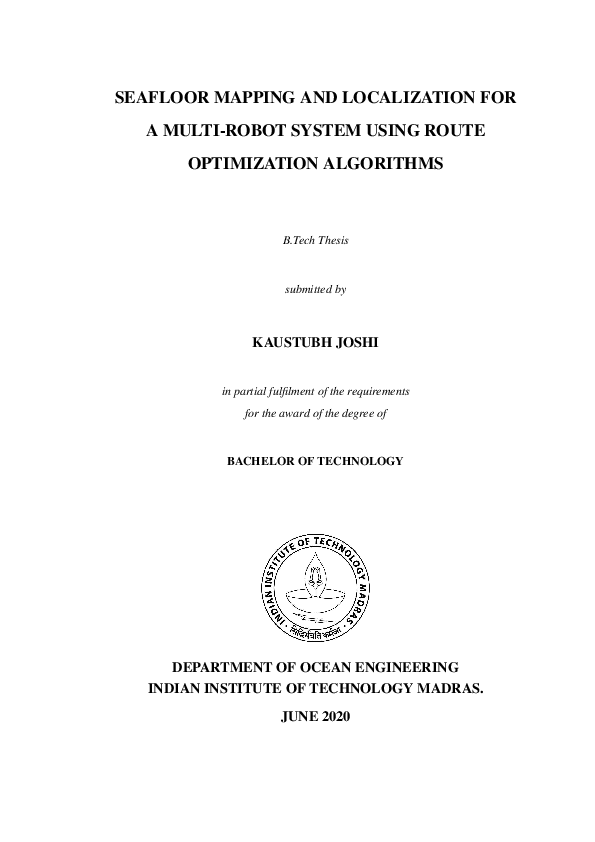 Pdf Seafloor Mapping And Localization For A Multi Robot System Using Route Optimization Algorithms