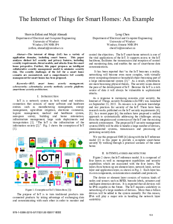 (PDF) The Internet of Things for Smart Homes: An Example