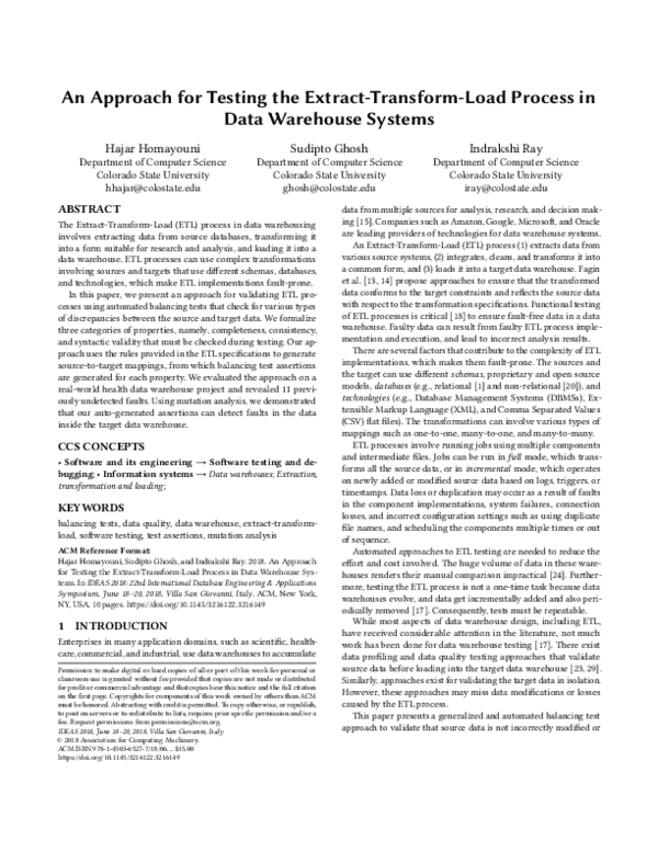 (PDF) An Approach for Testing the Extract-Transform-Load Process in ...