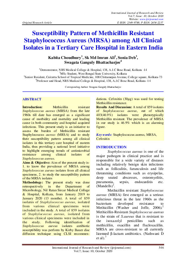 (PDF) Prevalence and Antimicrobial Susceptibility Pattern of Different ...