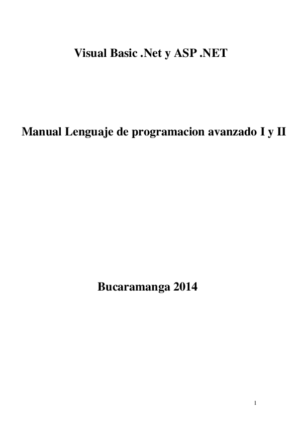Pdf Visual Basic Net Y Asp Net Manual Lenguaje De Programacion