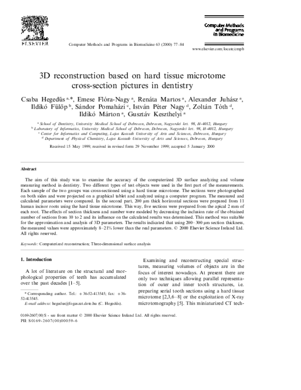 (PDF) 3D reconstruction based on hard tissue microtome cross-section ...