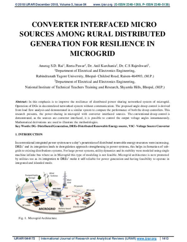 (PDF) CONVERTER INTERFACED MICRO SOURCES AMONG RURAL DISTRIBUTED GENERATION FOR RESILIENCE IN ...