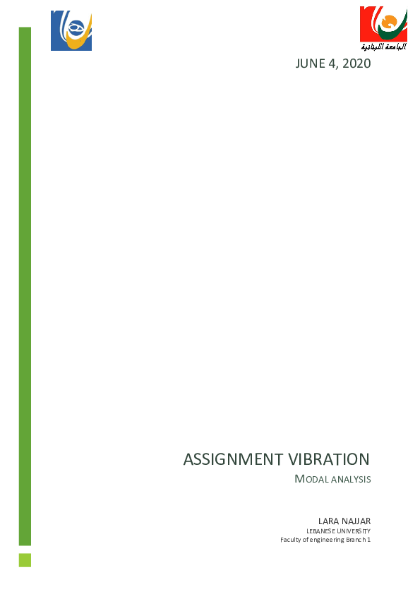 (PDF) ASSIGNMENT VIBRATION MODAL ANALYSIS