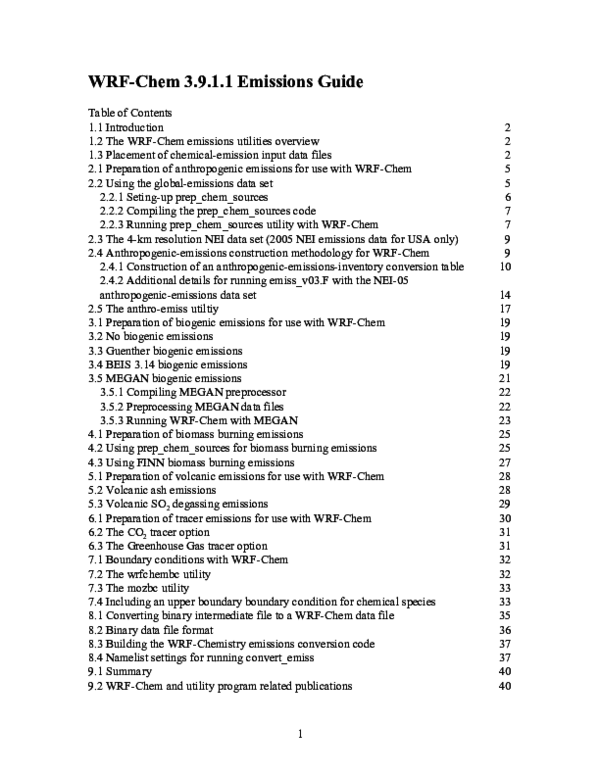 (PDF) WRF-Chem 3.9.1.1 Emissions Guide