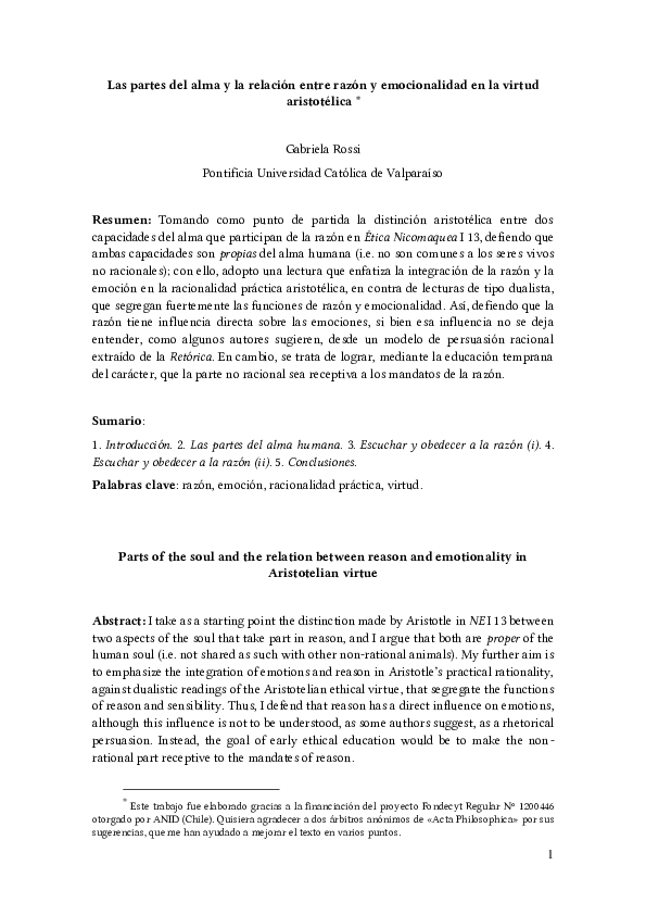 (PDF) Las partes del alma y la relación entre razón y emocionalidad en ...