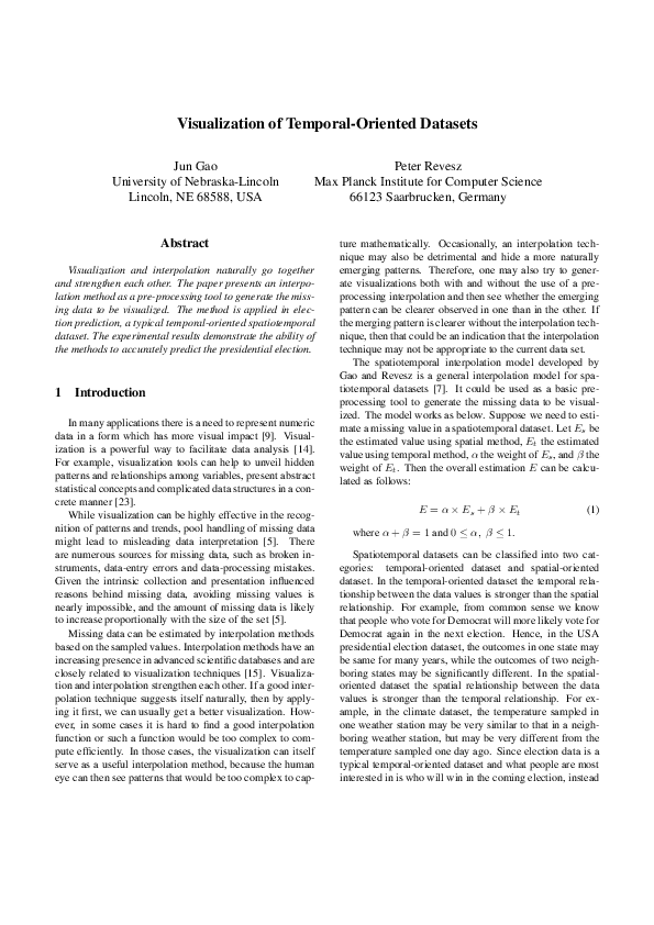 (PDF) Visualization of Temporal-Oriented Datasets