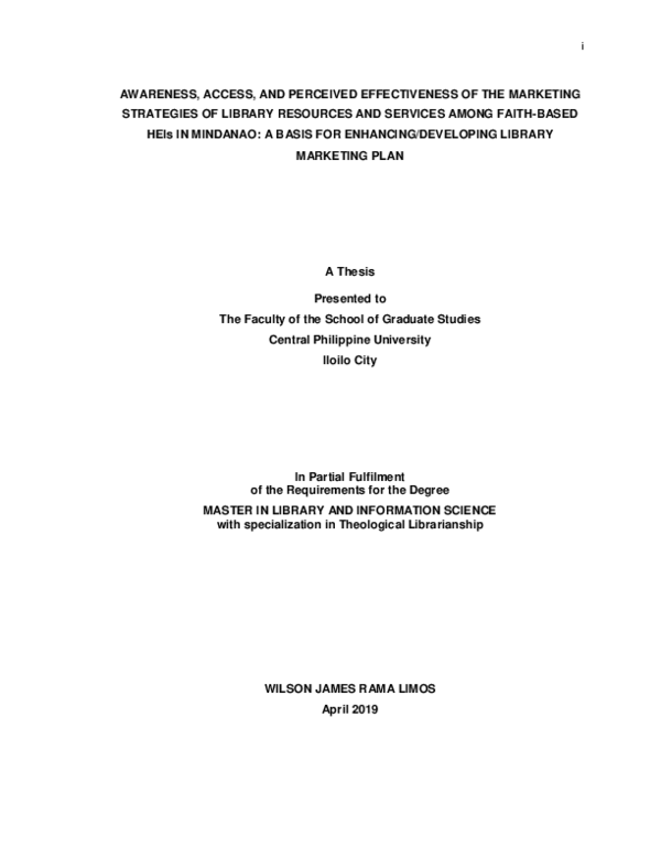 (PDF) Library Marketing Strategies