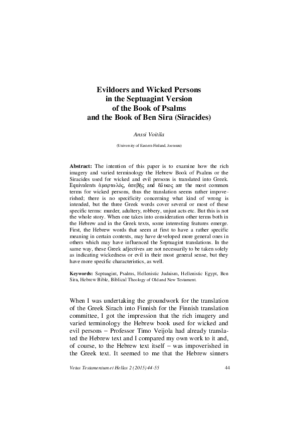 PDF The Evildoers Wicked Persons In The Septuagint LXX Version Of pdf-the-evildoers-wicked-persons-in-the-septuagint-lxx-version-of